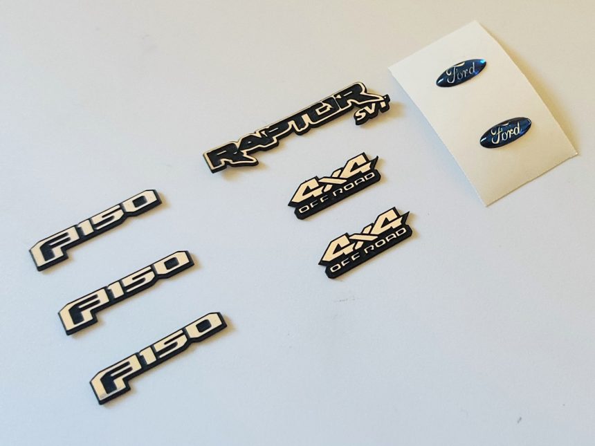 1:10 Scale Ford F150 Raptor Emblem Set - Scale Custom